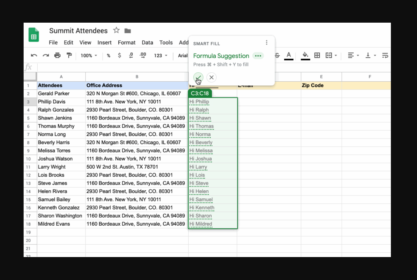 Google is bringing a new Smart autofill option for Google Sheets