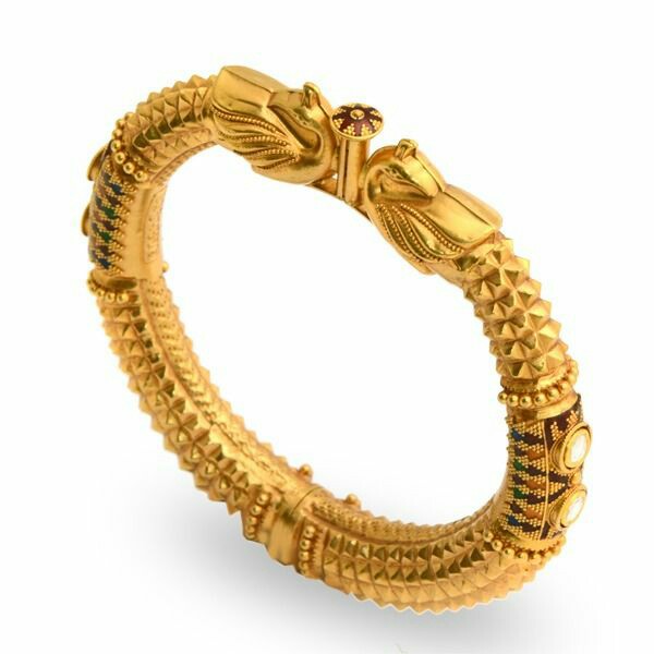 Golden kada bangles designs
