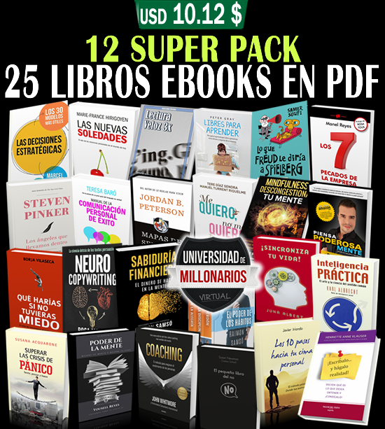12 Súper Pack de 25 LIBROS EBOOKS EN PDF