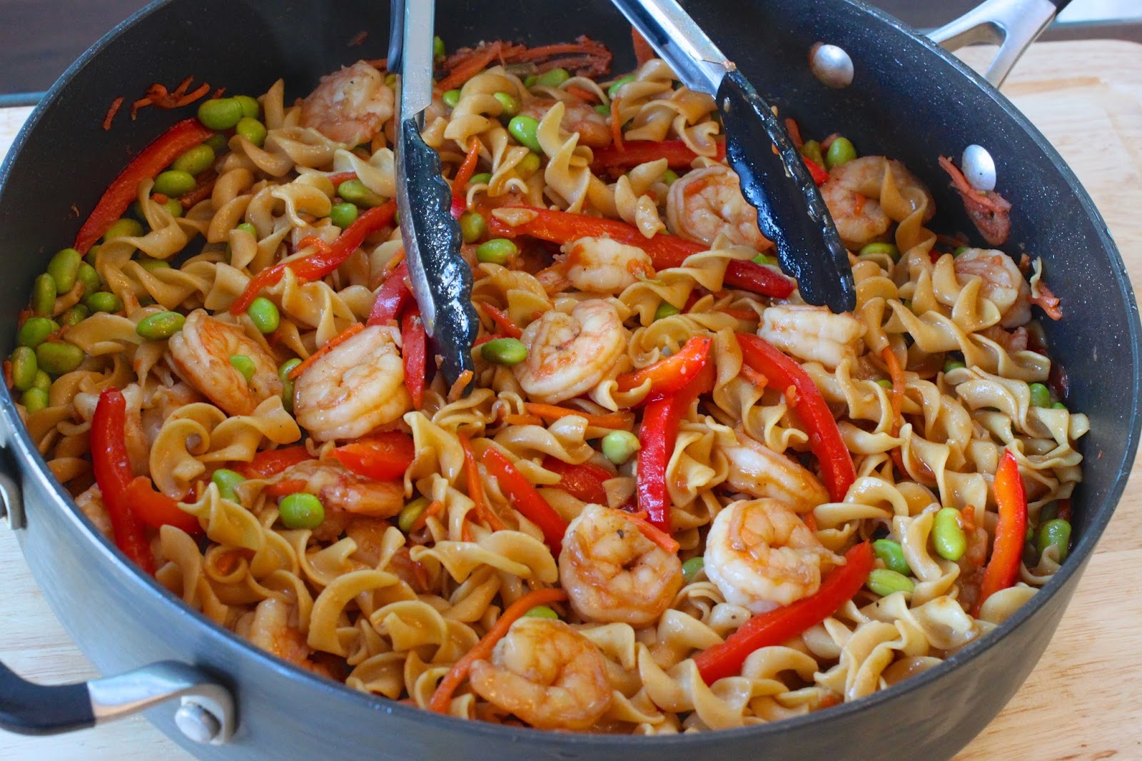 borrowed heaven: My Pasta Matchmaker: Asian Pan-Fried Noodles with Shrimp