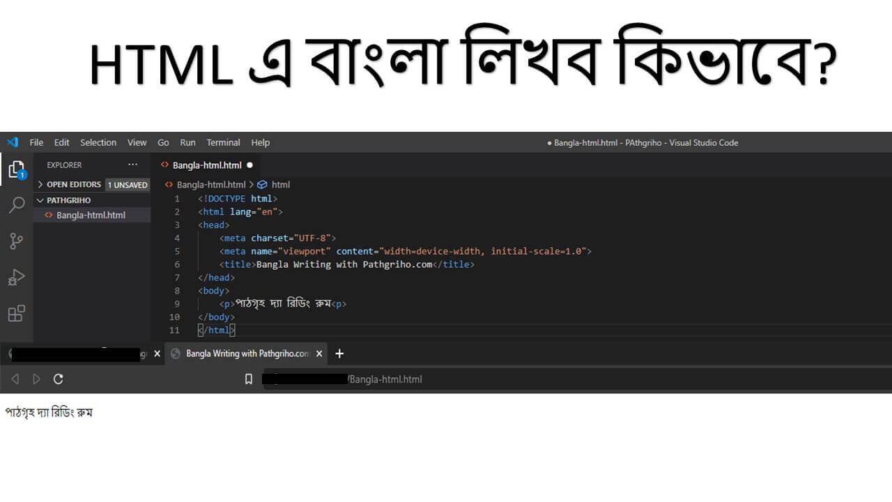 HTML এ বাংলা লিখে কিভাবে? | পাঠগৃহ The Reading Room
