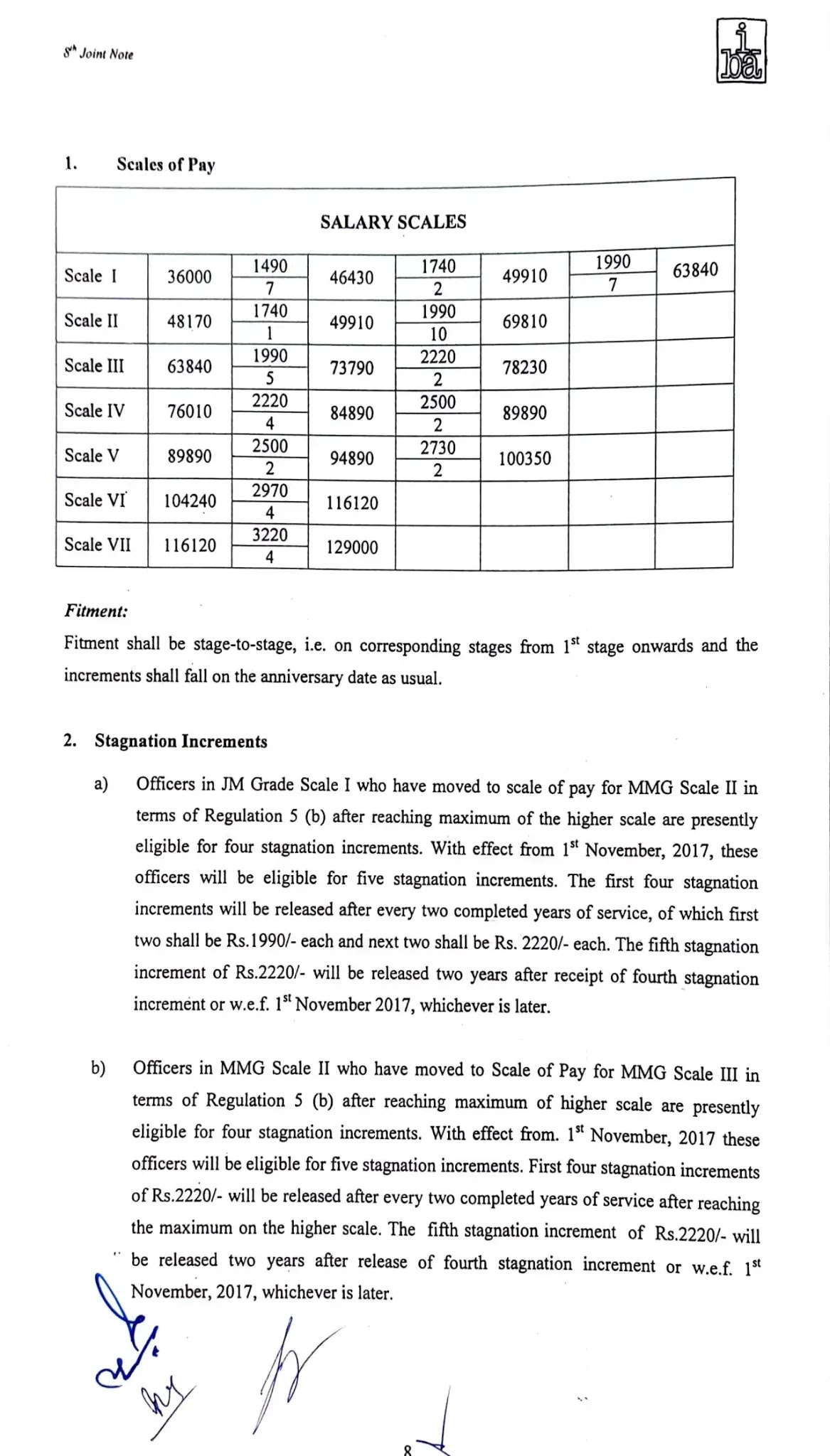 Officers Joint Note dated 11.11.2020 (Applicable date 01.11.2017 ...