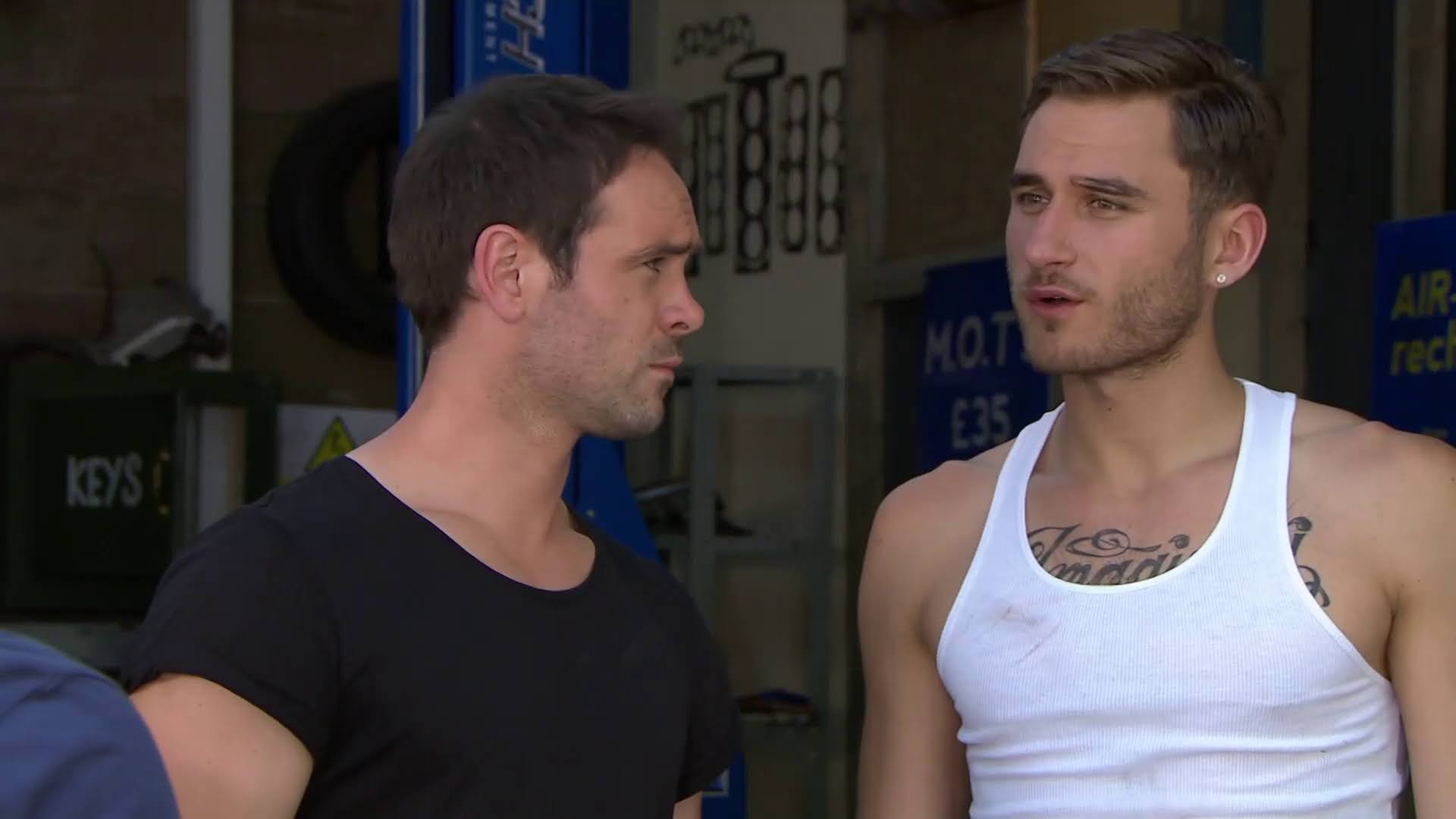 Hollyoaks off the Charts: Charlie Clapham in white vest