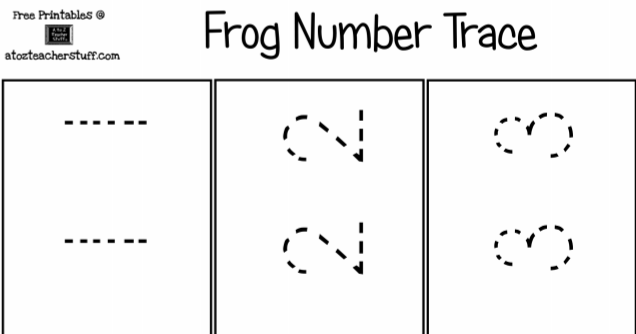 Frog Number Trace Preschool Pratice Math