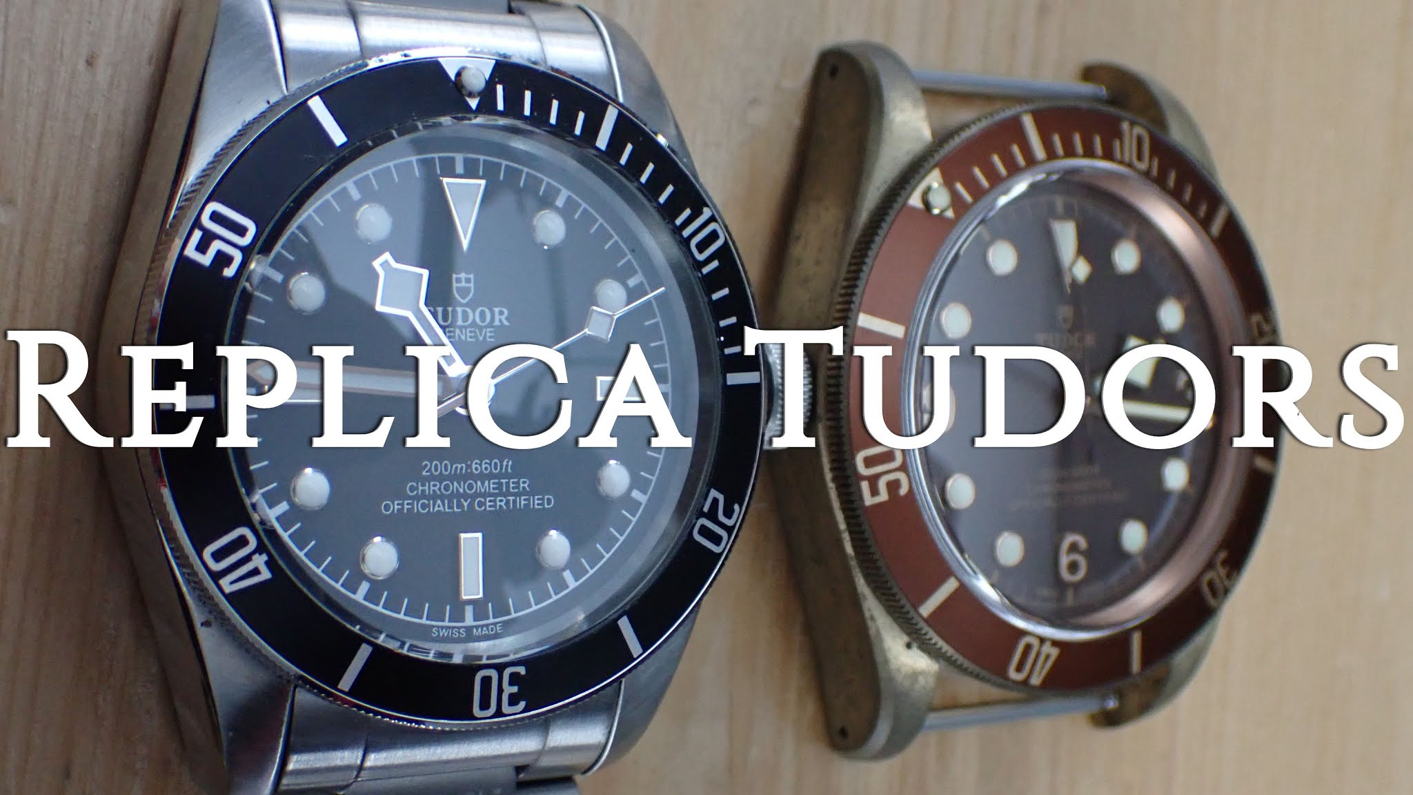 Replica Tudor Comparison - Two Fake Tudor Black Bays 41mm and Bronze - M...