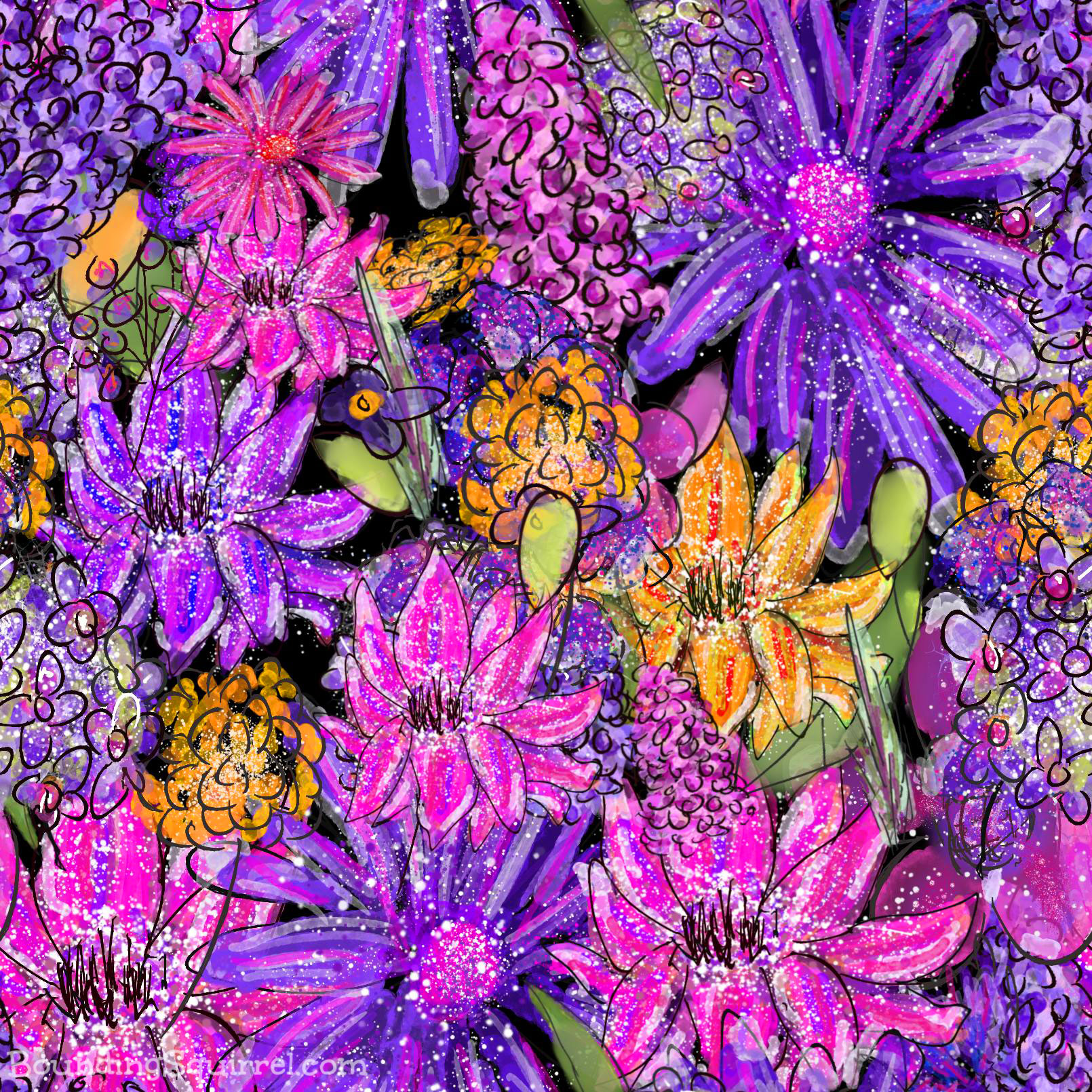 BoundingSquirrel-Whimsical Art and Illustrations: Day 14: "Flower ...