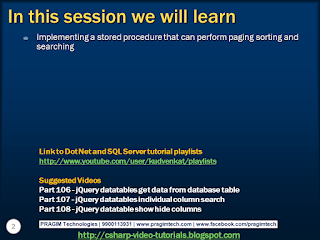 Sql server, .net and c# video tutorial: jQuery datatables stored ...