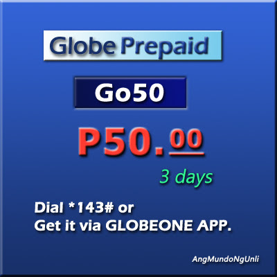Globe GO50 - 5GB Open Access + Unlimited Texts To All Networks + 1GB ...