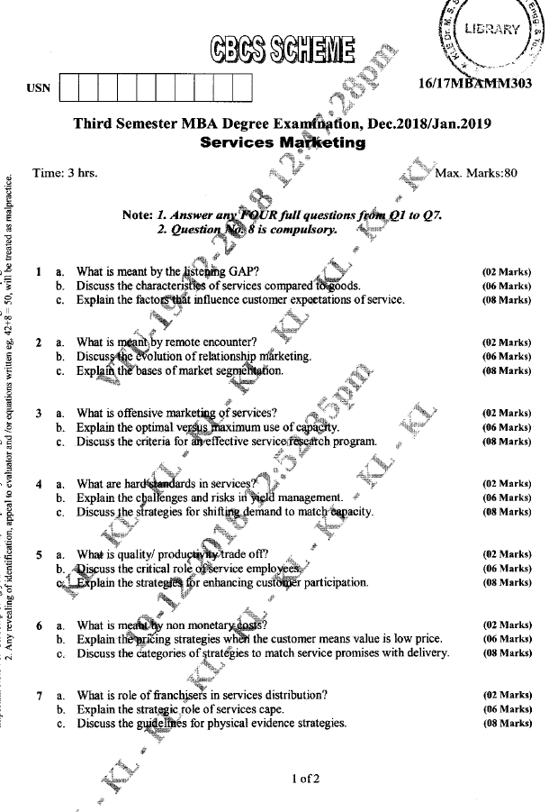 Visvesvaraya Technological University MBA (CBCS) Third Semester 16 ...