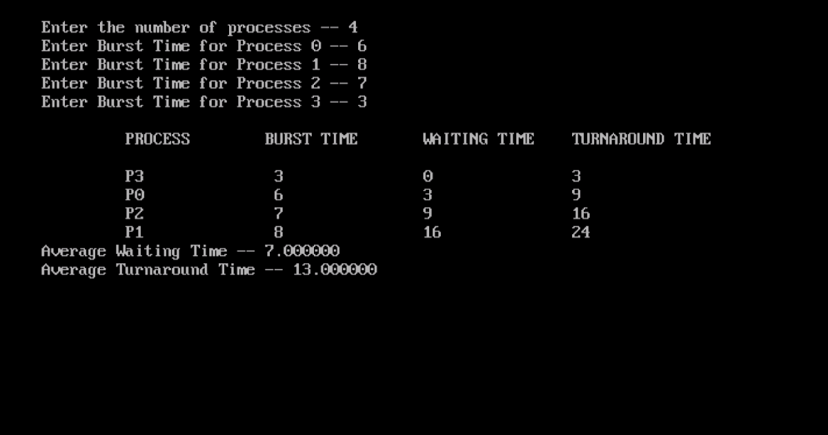 C Programs: SJF CPU SCHEDULING ALGORITHM C Programs: SJF CPU SCHEDULING ALGORITHM
