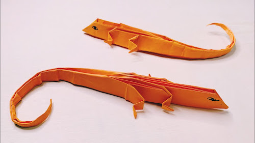 Origami Malaysia | Yen's Art: Lizard | How to make a Paper Lizard | Origami