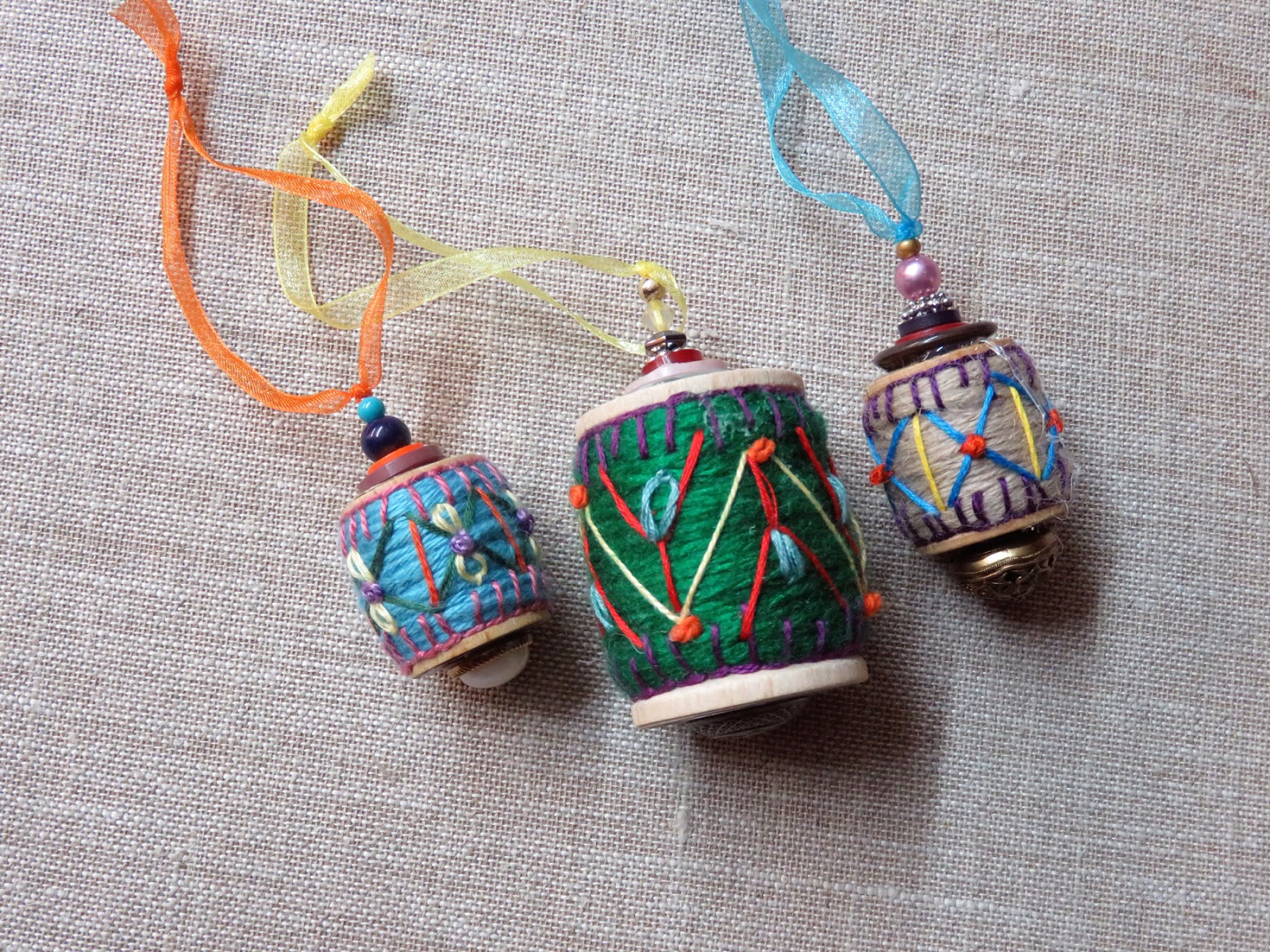 Art In Stitches: Wooden Thread Spool Ornaments