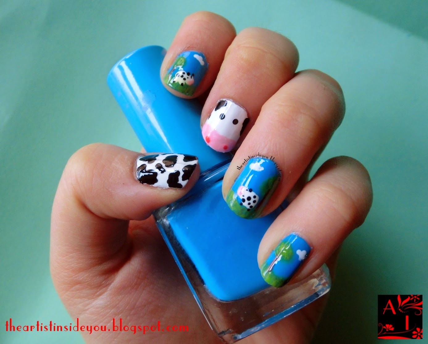The Artist Inside: Cownails - Nail art de Vacas