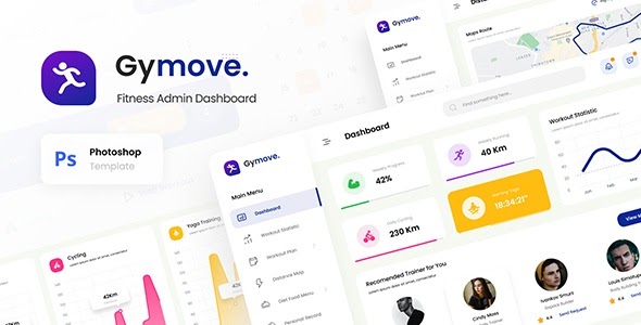 Gymove Fitness Admin Dashboard Website Design UI Template - Download ...