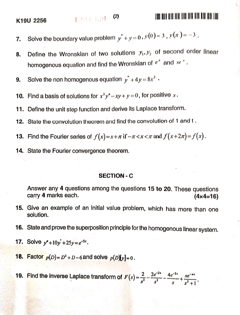 Kannur University B.Sc Mathematics 5B 07MAT : DIFFERENTIAL EQUATIONS ...