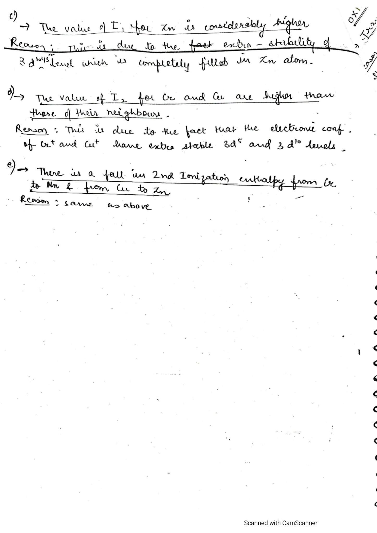 Ch 8- D and F Block Elements class 12 Handwritten notes pdf downloads