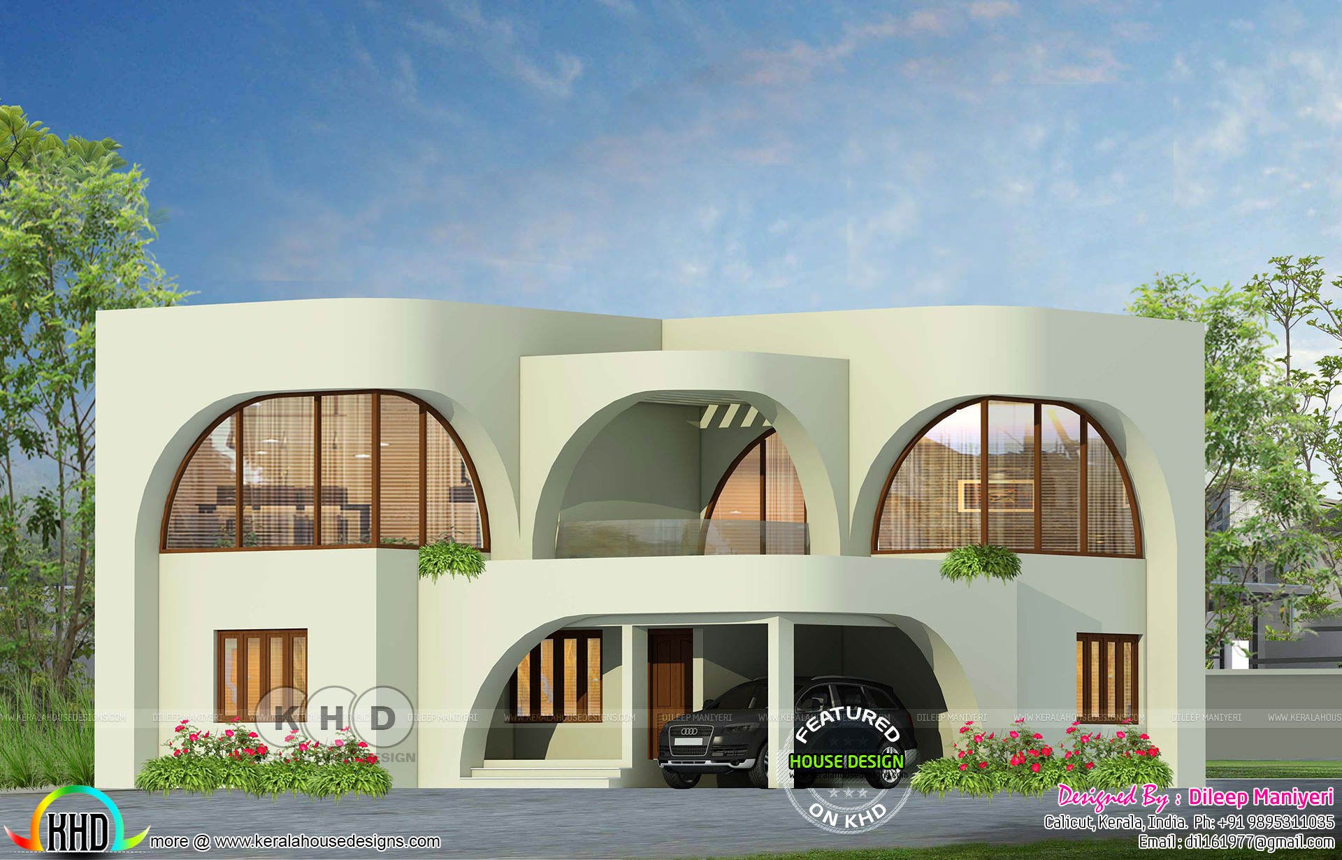 2159 sq-ft Arabic touch contemporary home - Kerala Home Design and ...