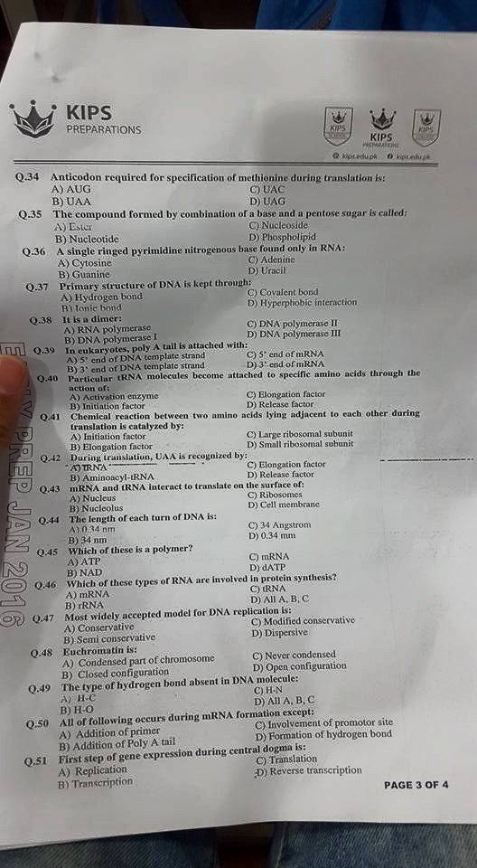 All Exam Soloutions And Notes: Biology Kips unit wise test Of Mcat 2016