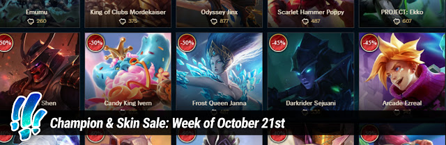 Surrender at 20: Champion & Skin Sale: Week of October 21st