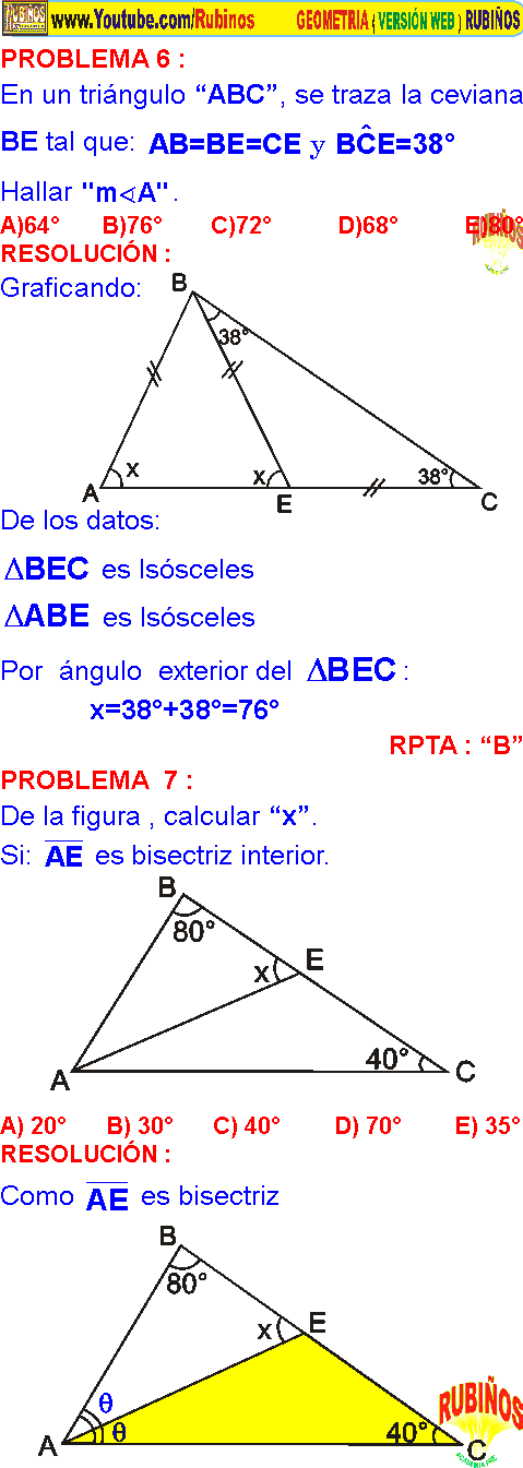 LÍNEAS NOTABLES EN UN TRIÁNGULO DE GEOMETRIA BASICA MATEMÁTICAS DE ...
