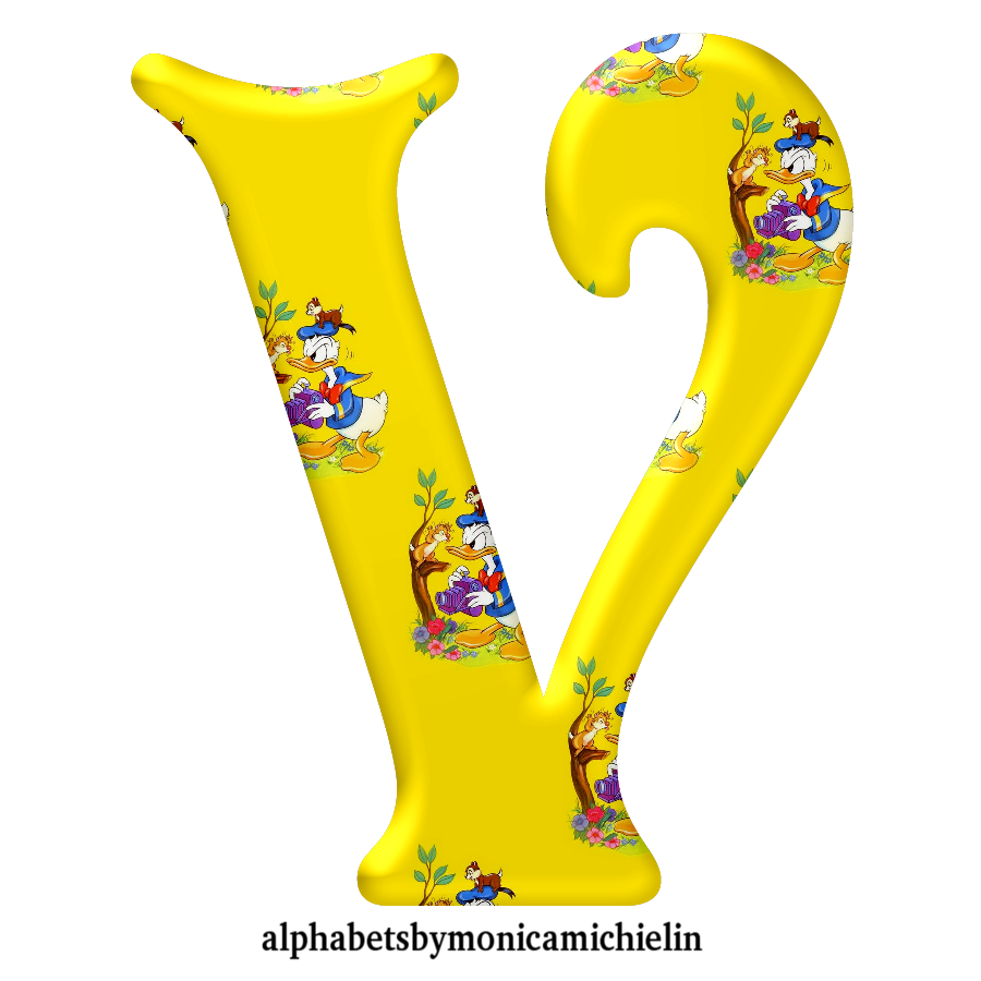 M. Michielin Alphabets: DONALD DUCK YELLOW TEXTURE SEAMLESS ALPHABET ...