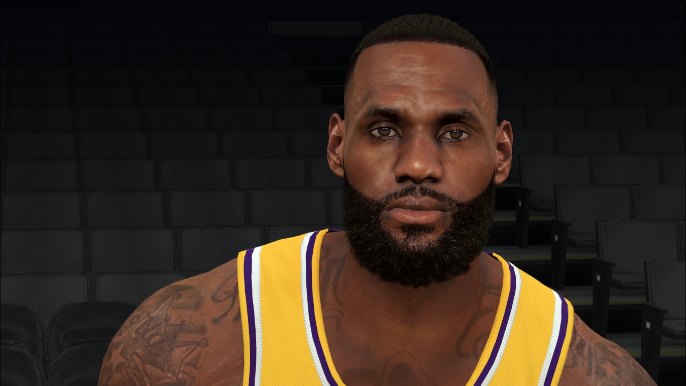 NBA 2K22 LeBron James Cyberface and Body Model (Current Look) By VinDragon