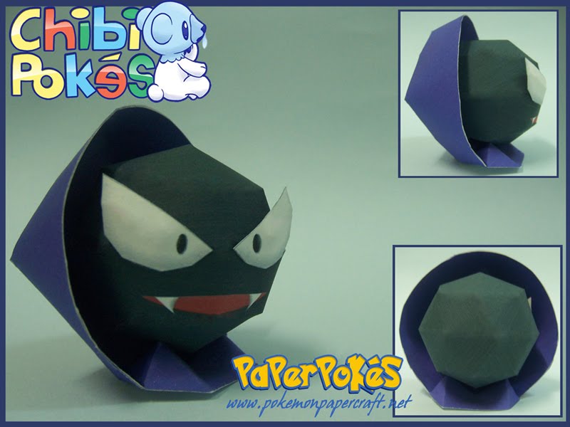 PaperPokés - Pokémon Papercraft: GASTLY CHIBI
