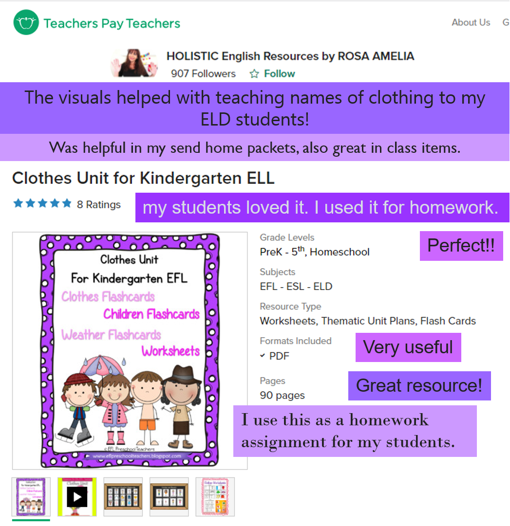 ESL/EFL Preschool Teachers: Clothes Unit for Preschool ESL