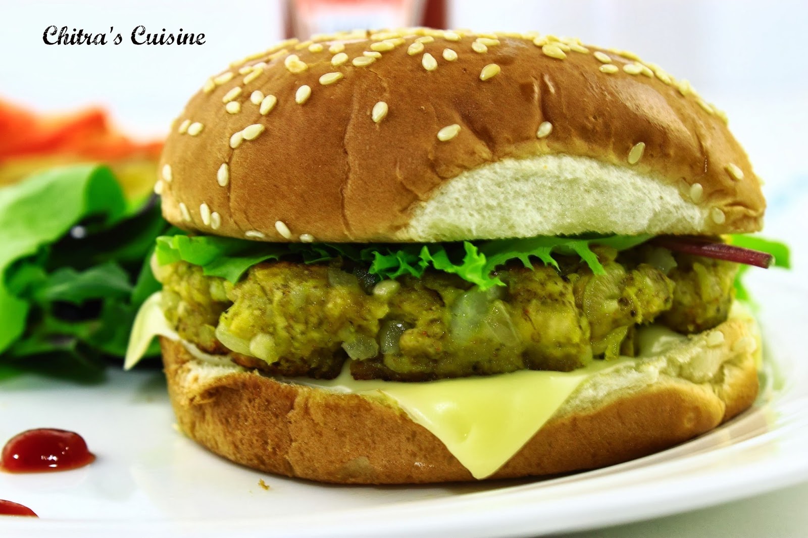 Chitra's Cuisine: Green Plaintain Burger