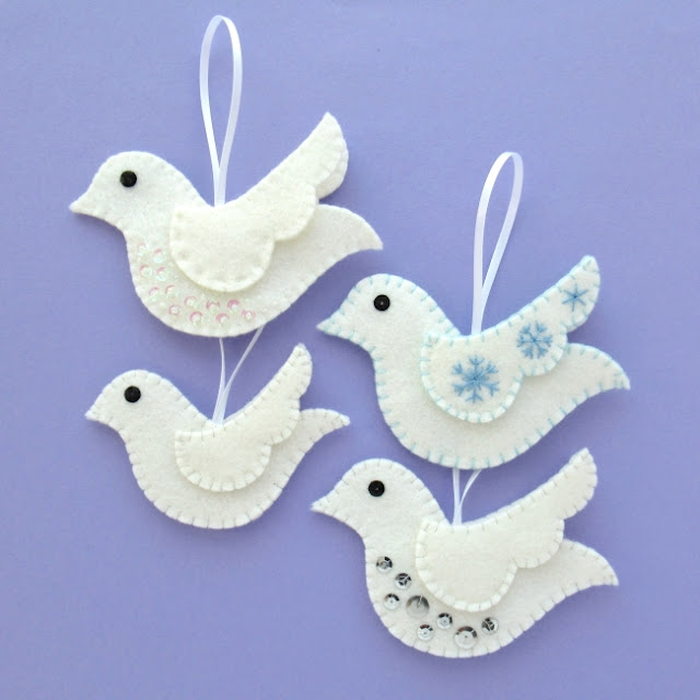 Bugs and Fishes by Lupin: Felt Doves: Sew Pretty Bird Ornaments for ...