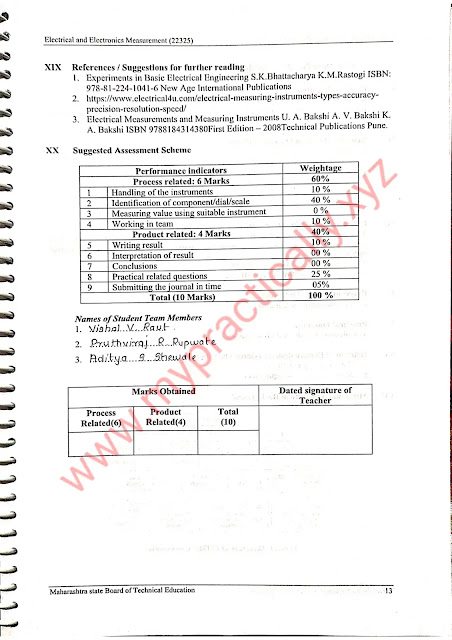 22325 Electrical and Electronics Measurements EEM | Lab Manual Answers ...