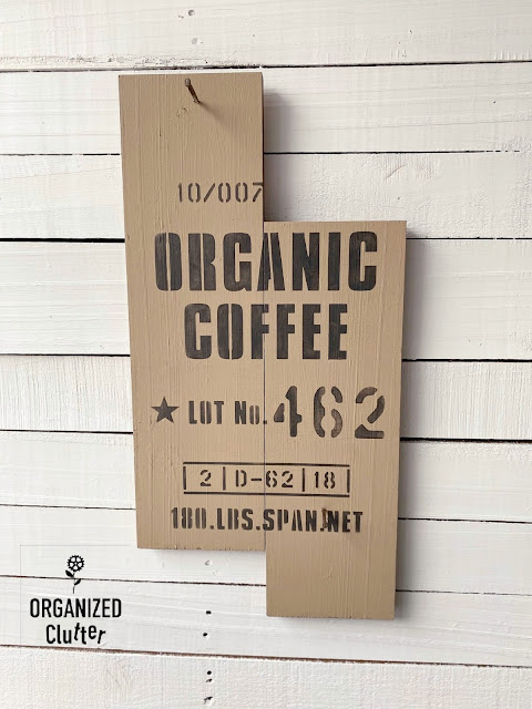 Two Board Organic Coffee Stenciled Sign - Organized Clutter