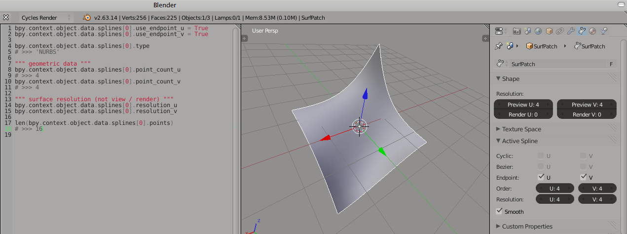 Blender Python: NURBS tools blender