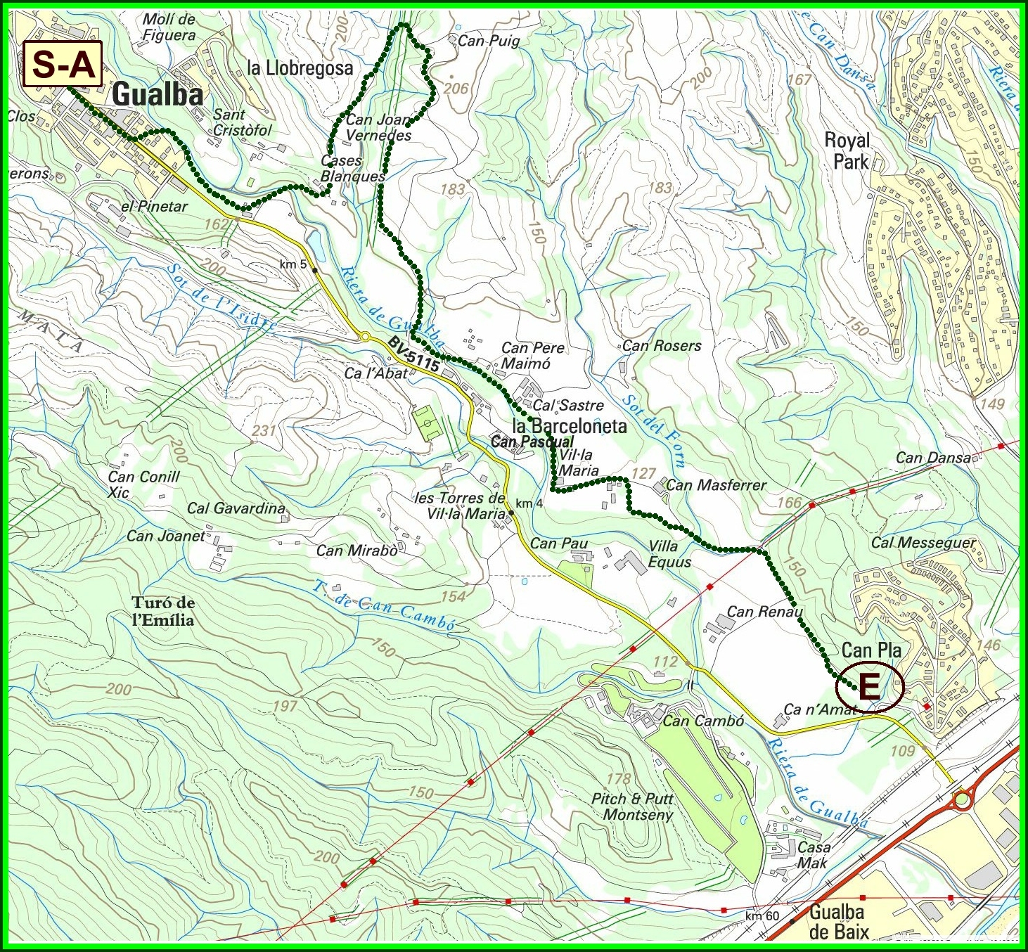 Caminaires de les Faldes del Montseny: TOURDERA. Gualba-La Batllòria