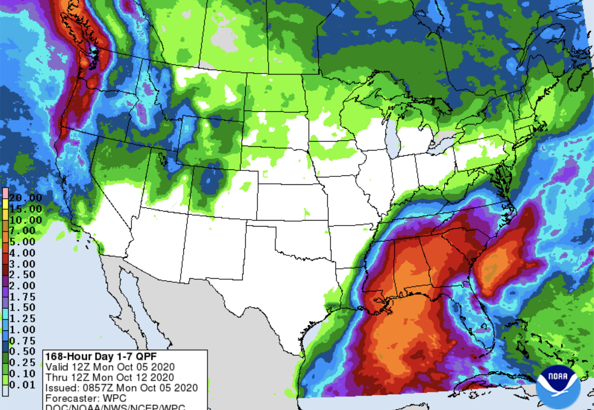 MSE CREATIVE CONSULTING BLOG: 7-Day Rainfall Forecast