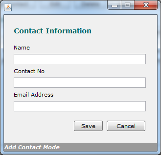 Phone book application example - Java