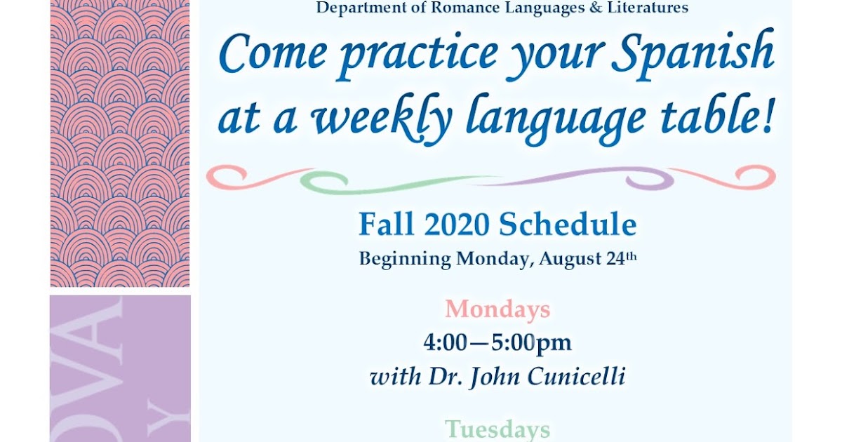 Spanish Language Tables begin August 24th!