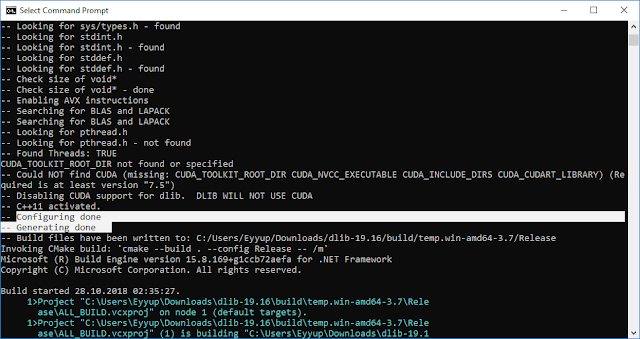 Yapay Zeka Labs: Dlib (Python) Kütüphanesinin Windows'a Kurulumu