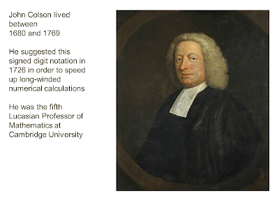 MEDIAN Don Steward mathematics teaching: John Colson's signed digit ...