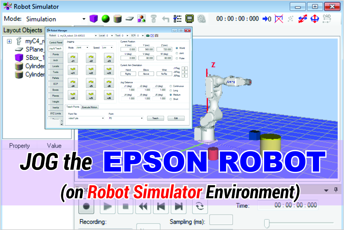 Jog The EPSON Robot (On Robot Simulator Environment) | Robotics University