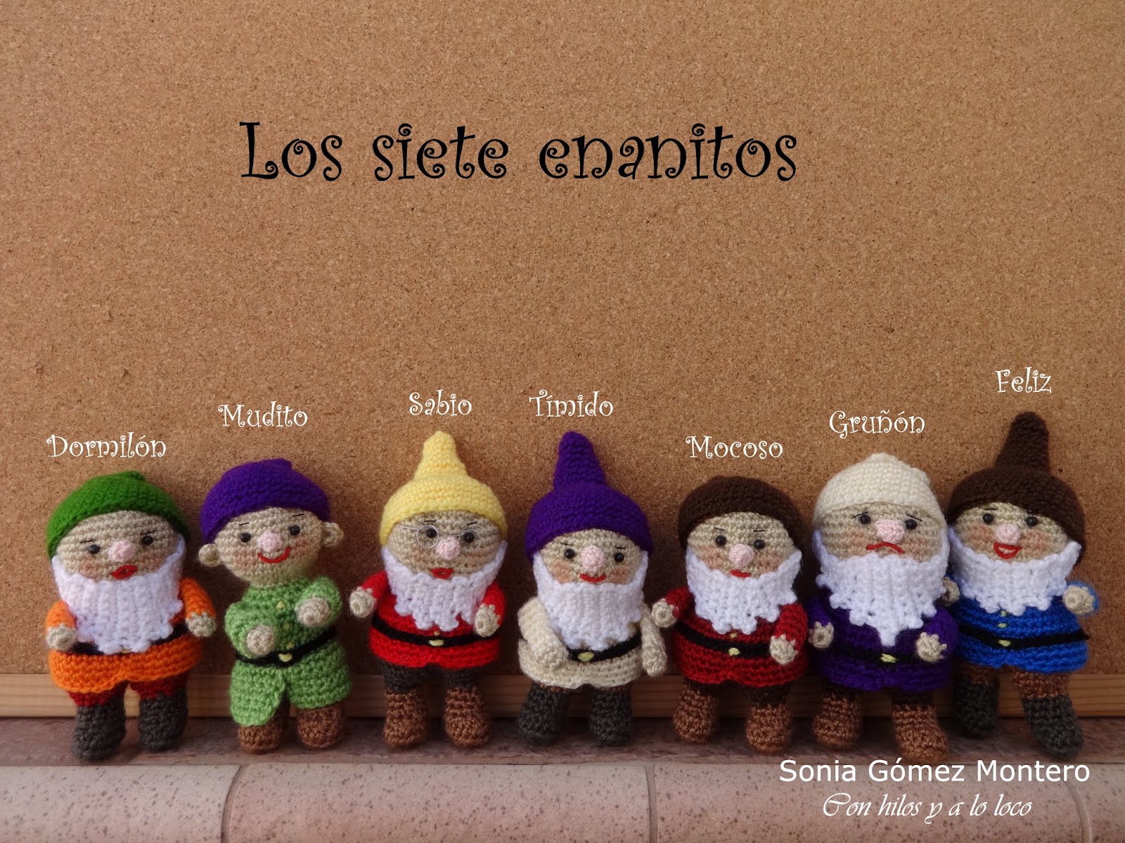 Con hilos y a lo loco: Los siete enanitos de Blancanieves