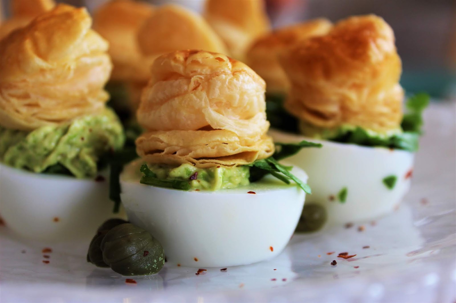 Puff pastry deviled eggs.