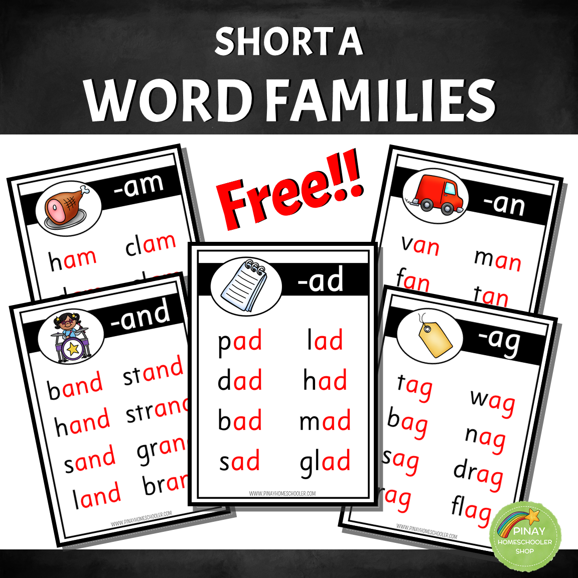 FREE Short Vowel Word Family Lists!! | The Pinay Homeschooler