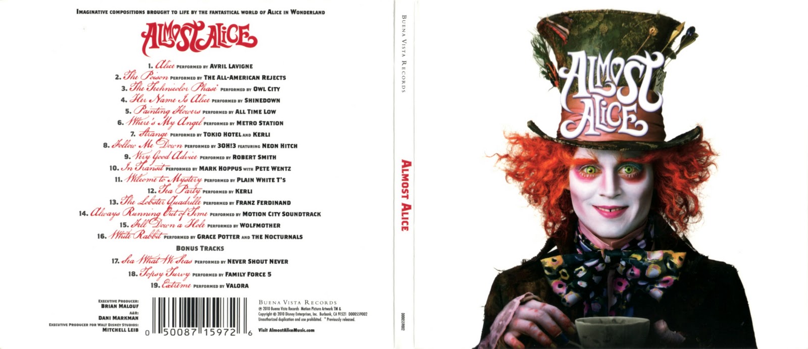Album Artwork Booklet: Almost Alice (Original Motion Picture Soundtrack)