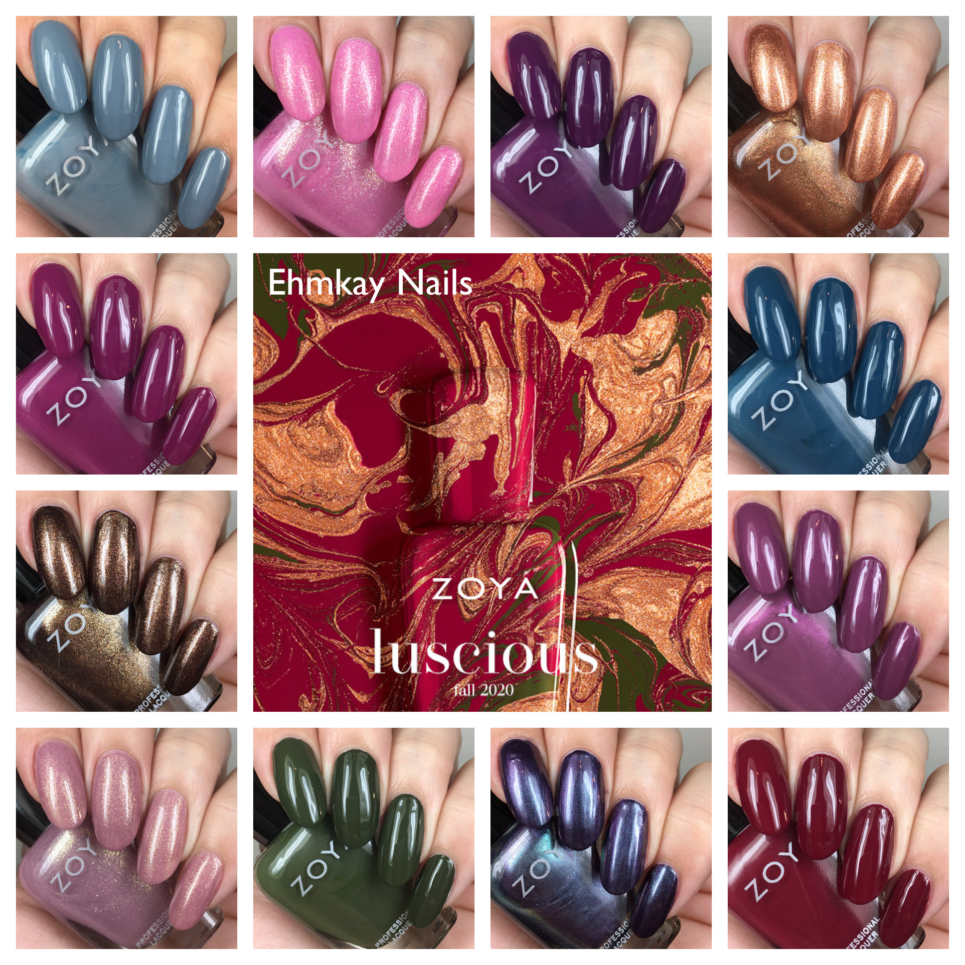 ehmkay nails: Zoya Luscious Fall 2020, Swatches and Review