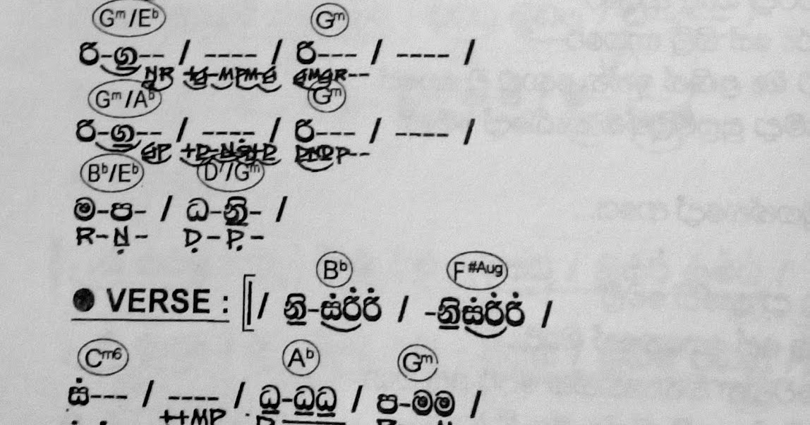 Sinhala Notation , Sinhala Piano Notes , Sinhala Keyboard Notations