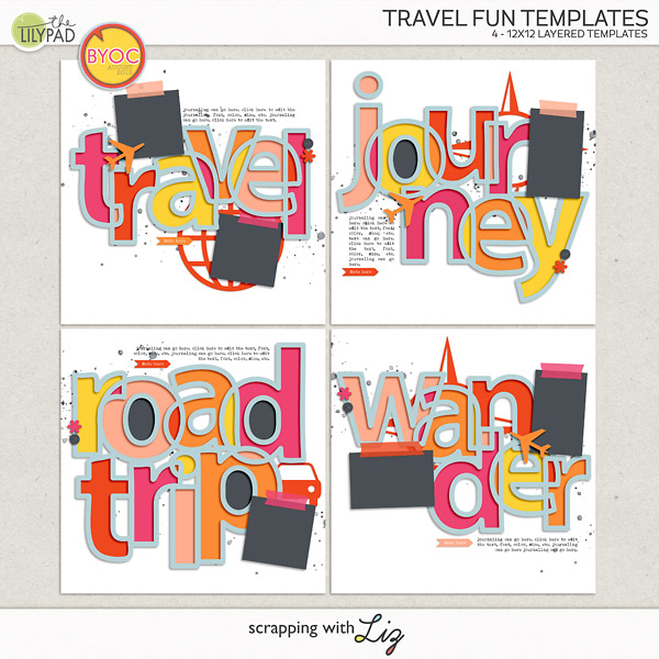 August BYOC: Cheerful and Travel Fun / Scrapping with Liz