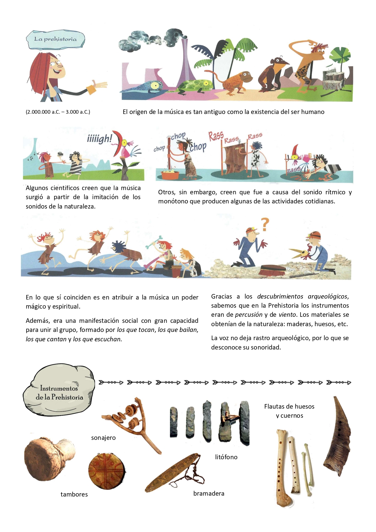 Musica para todos en el cole: La música en la prehistoria.