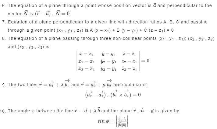 All Maths Formulas for Class 12