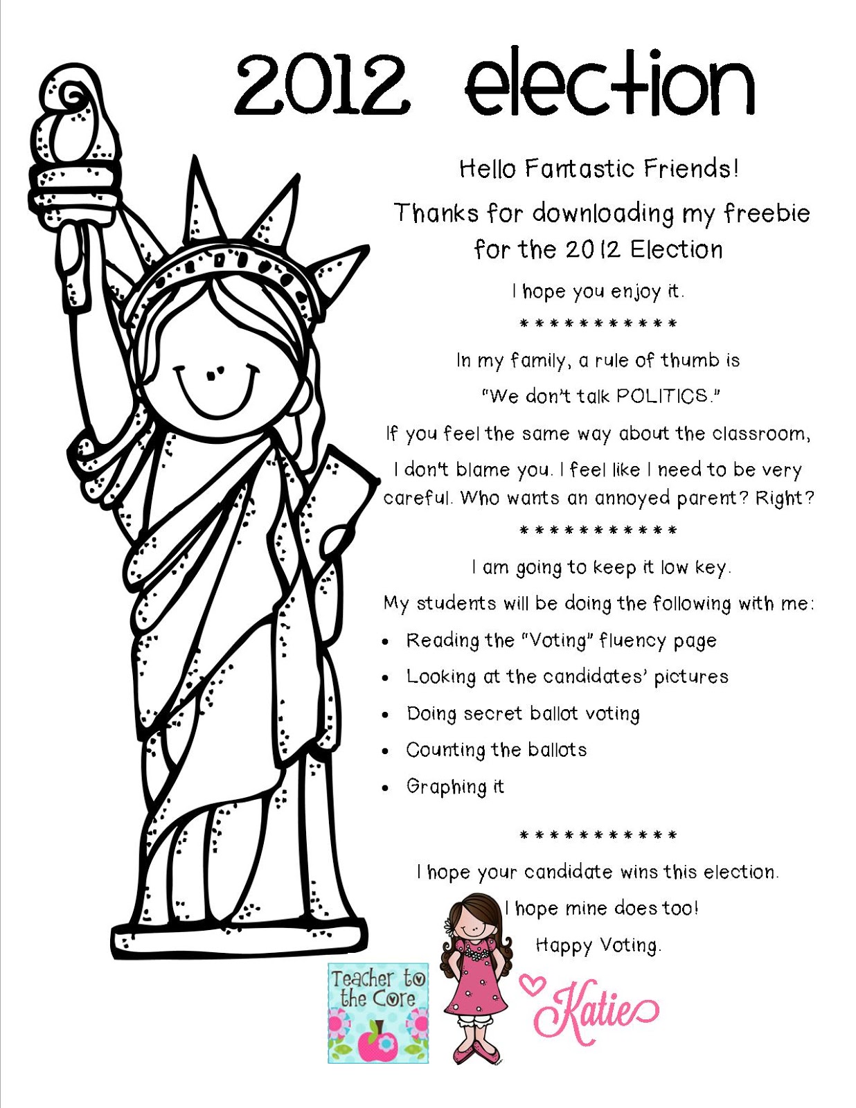 Election Freebie | Teacher to the Core